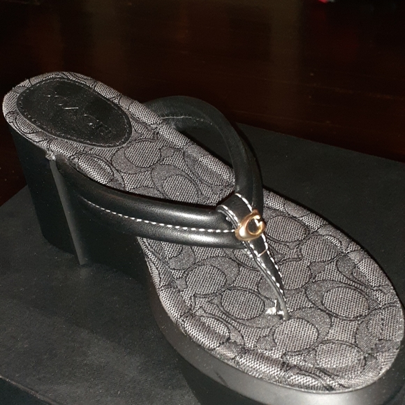 Coach | Shoes | Coach Wedge Thong Sandals | Poshmark